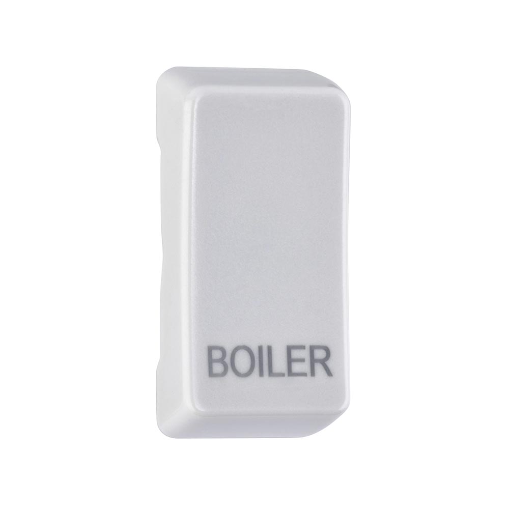 Grid Rocker Cover Marked "BOILER" - White