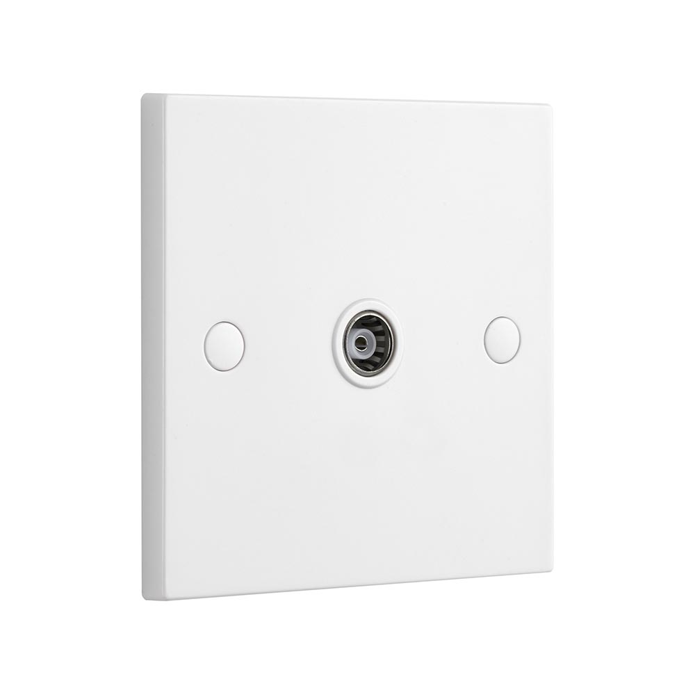 Square Edge Coax TV Socket (Non Isolated)