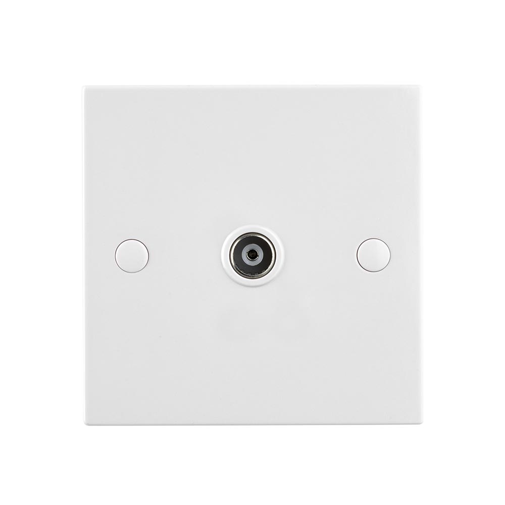 Square Edge Coax TV Socket (Isolated)